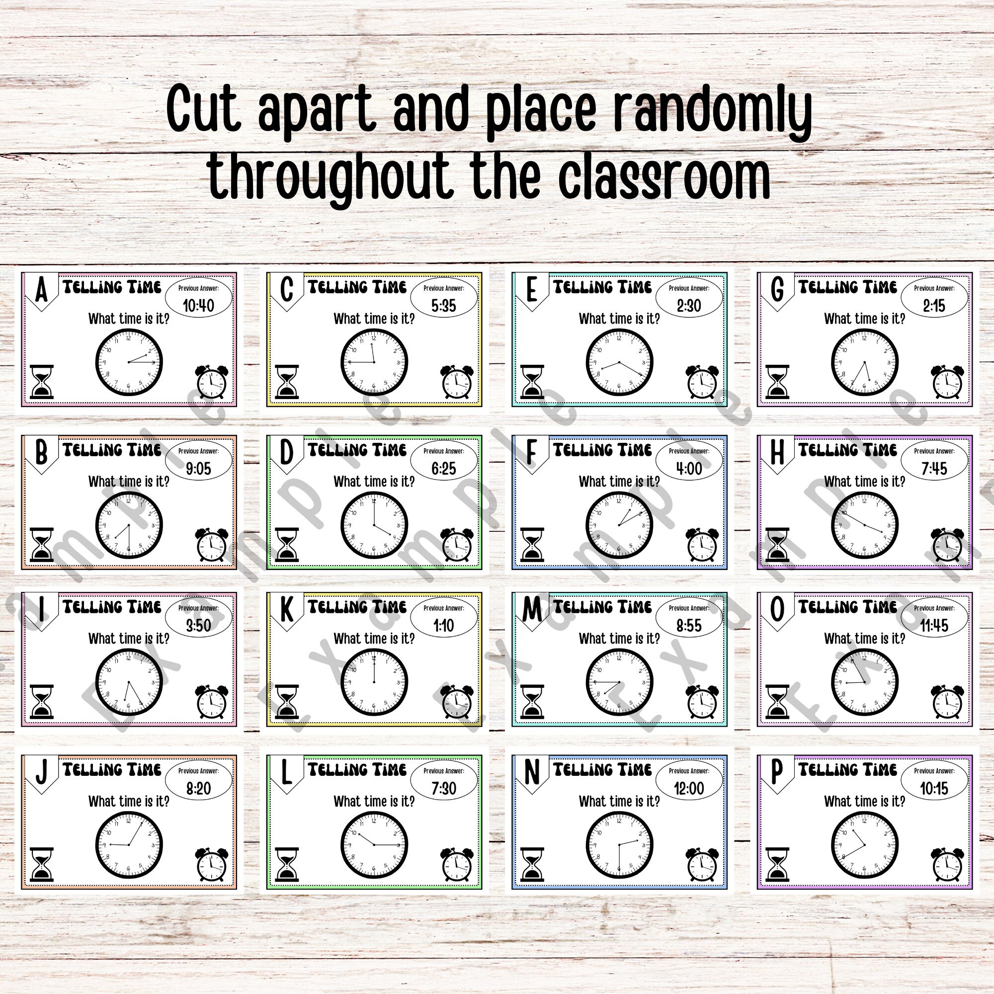 Telling Time Scavenger Hunt - Fun Classroom Activity - Etsy