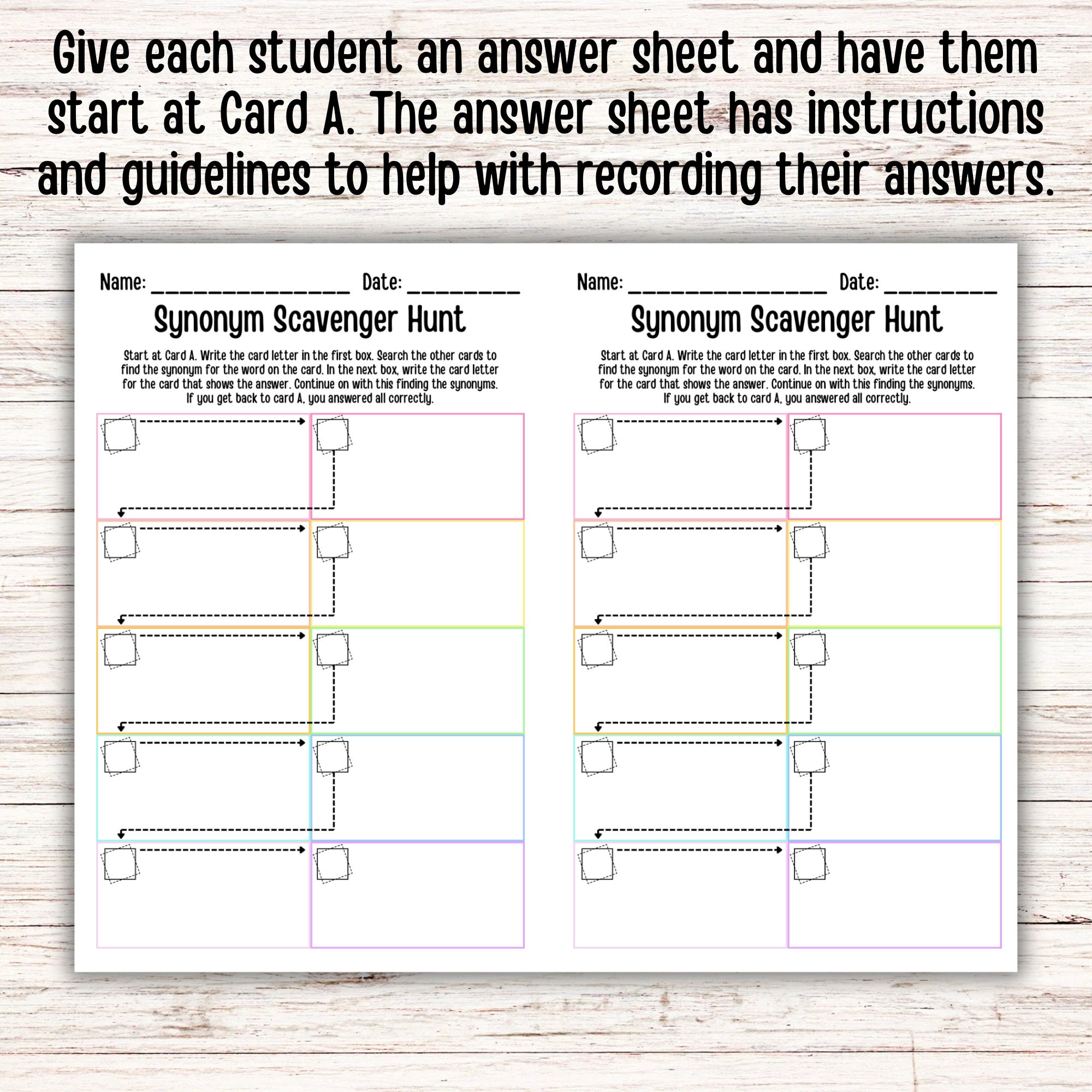 Synonym Scavenger Hunt Printable | Fun Classroom Activity for Kids - Etsy