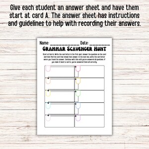Grammar Scavenger Hunt Set 1 - Fun Classroom Activity - Etsy