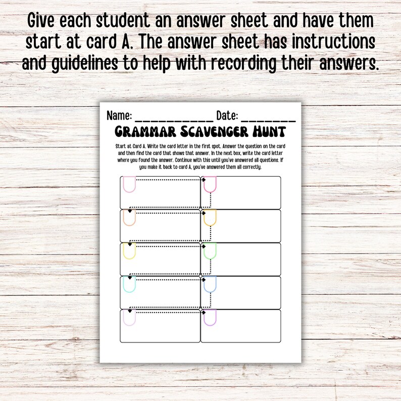 Grammar Scavenger Hunt Set 1 - Fun Classroom Activity - Etsy