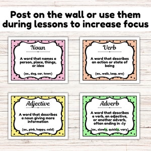 Grammar Posters Printable Set of 29 | Teaching Tools & Classroom Decor ...