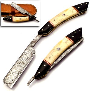 Personalized Custom Damascus Steel Razor Handmade Cut Throat Barber ...