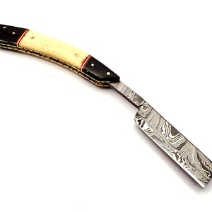 Personalized Custom Damascus Steel Razor Handmade Cut Throat Barber ...