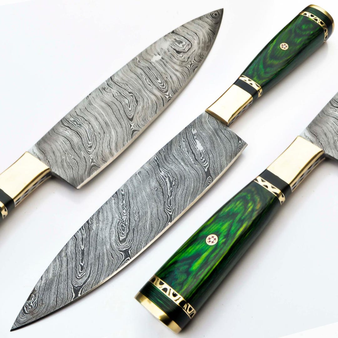 Personalized 12 Inch Damascus Steel Chef Knife Wood Handle Best Knife ...