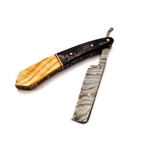 Personalized Custom Damascus Steel Razor Handmade Cut Throat Barber ...