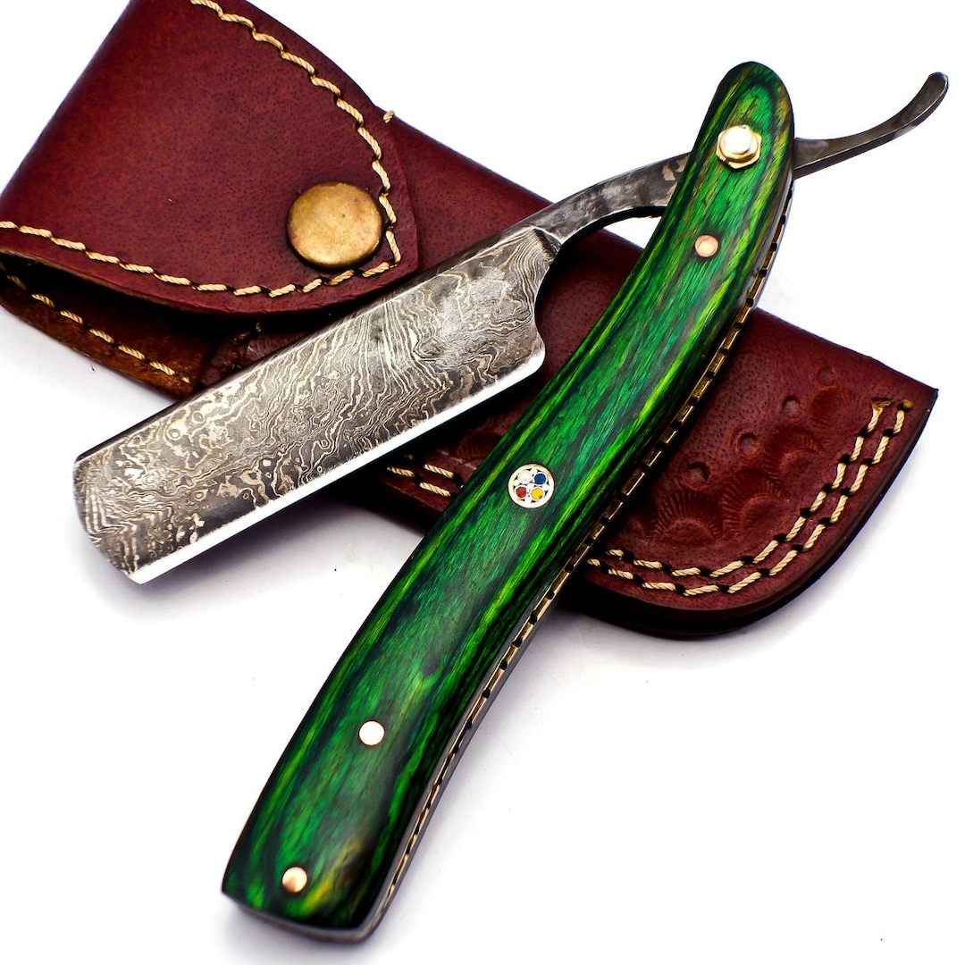 Personalized Custom Damascus Steel Razor Handmade Cut Throat Barber ...