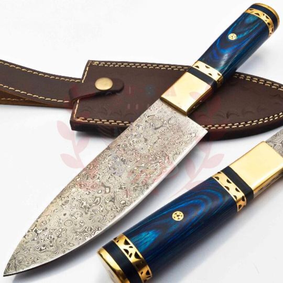 Personalized 12 Inch Damascus Steel Chef Knife Wood Handle Best Knife ...