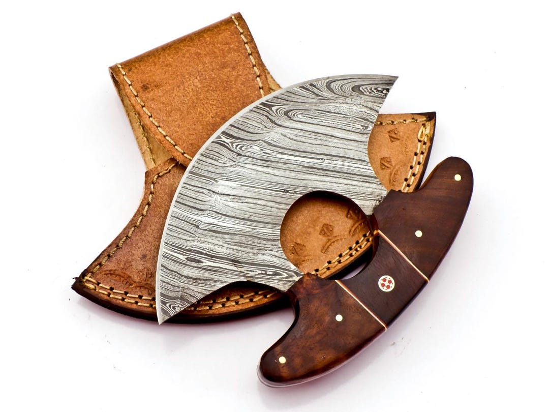 Personalized Custom Handmade Forged Ulu Knife Alaskan Chopper Rocker ...