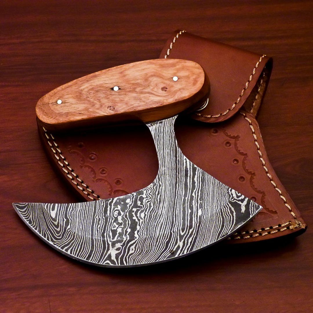 Personalized Custom Handmade Forged Ulu Knife Alaskan Chopper Rocker ...