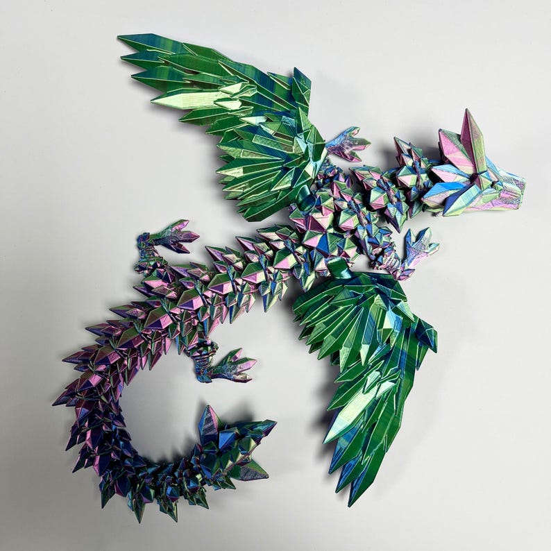 Crystal Winged Dragon | 3D Printed | Articulated Model - Etsy