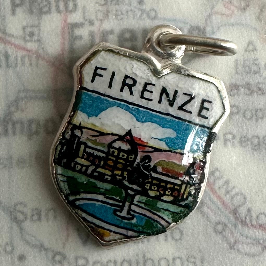 Italy - Firenze - Florence Vintage Enamel Souvenir Travel Shield ...