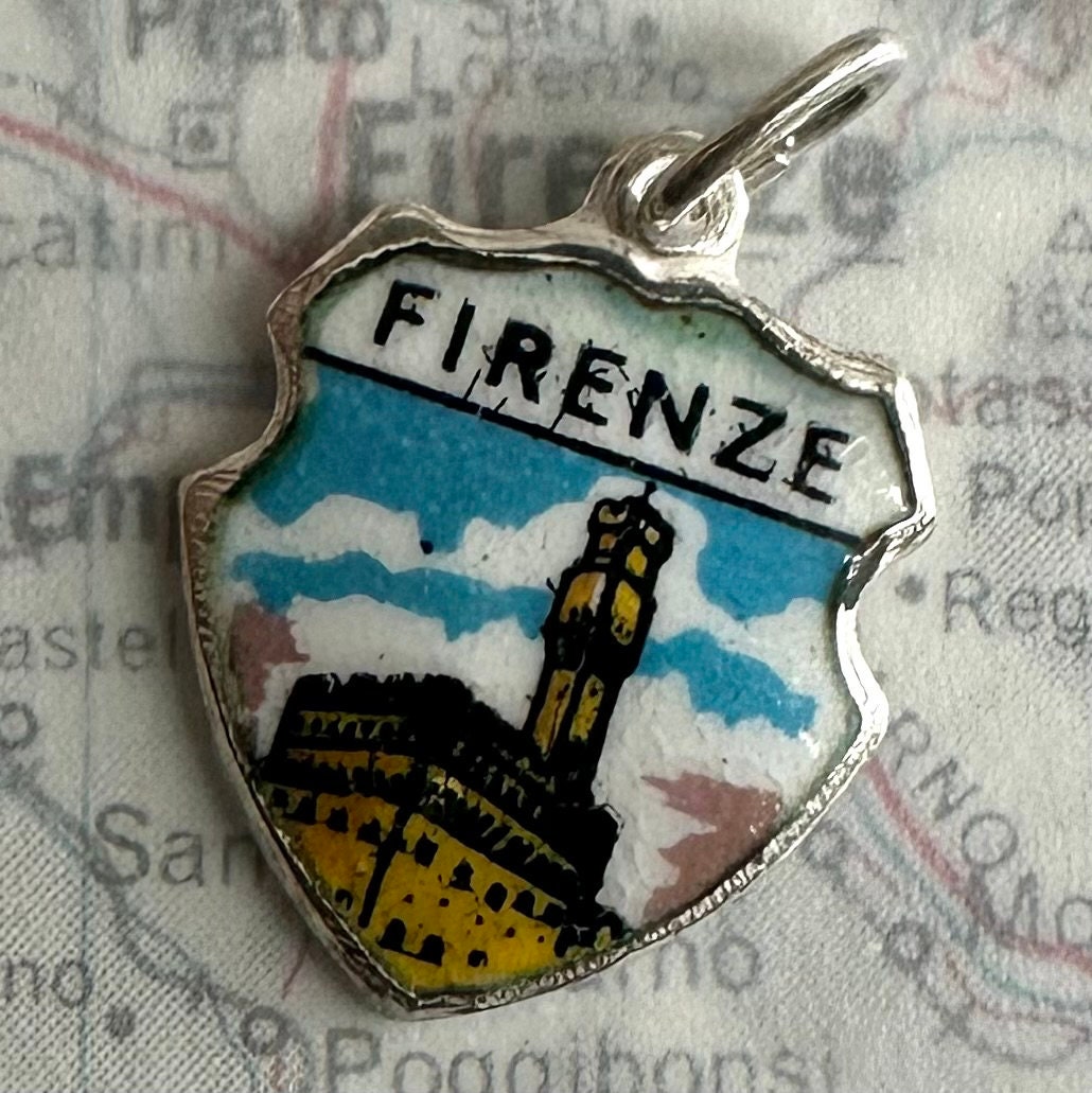 Italy - Firenze - Florence Vintage Enamel Souvenir Travel Shield ...