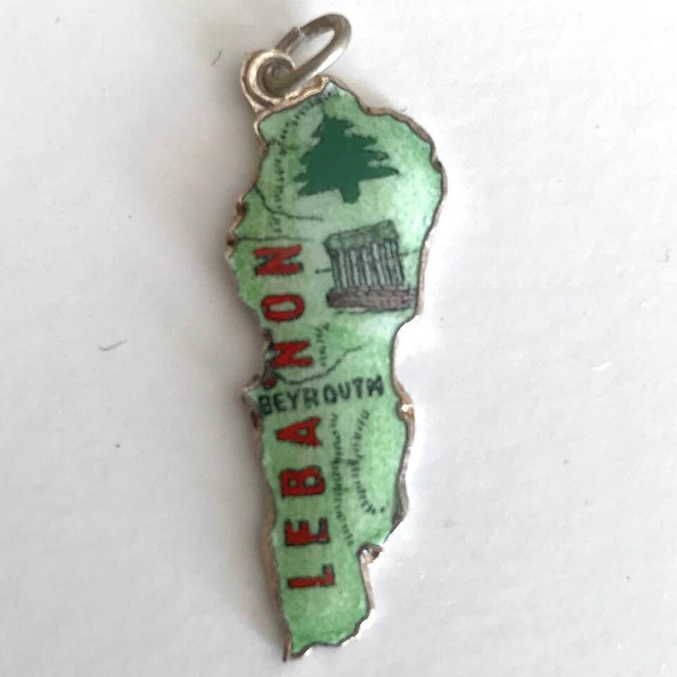 Lebanon Map Charm Vintage Enamel Map Made in Germany Choose Color - Etsy