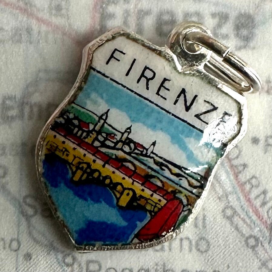 Italy - Firenze - Florence Vintage Enamel Souvenir Travel Shield ...
