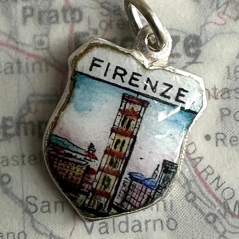 Italy - Firenze - Florence Vintage Enamel Souvenir Travel Shield ...