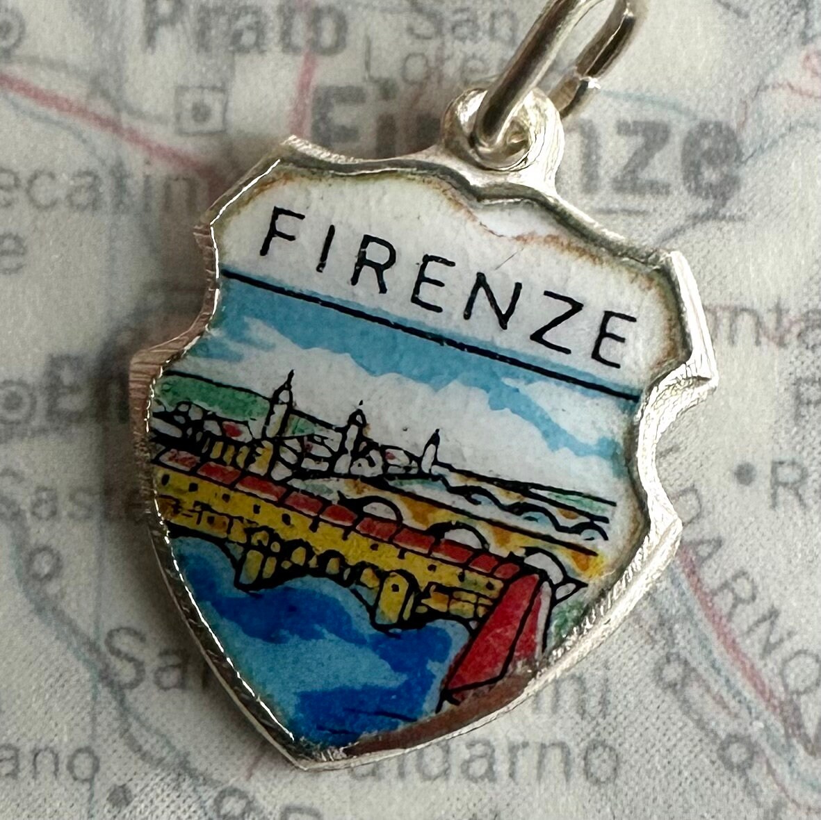 Italy - Firenze - Florence Vintage Enamel Souvenir Travel Shield ...