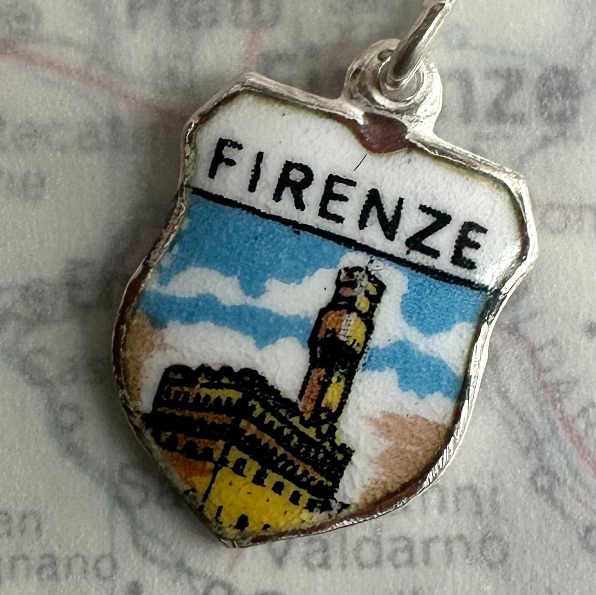 Italy - Firenze - Florence Vintage Enamel Souvenir Travel Shield ...