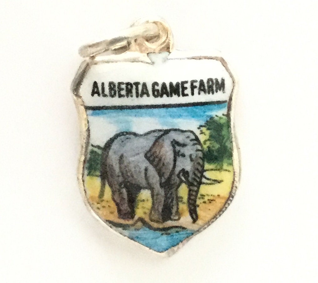 Alberta Game Farm Canada Elephant - Vintage Enamel Souvenir Travel ...