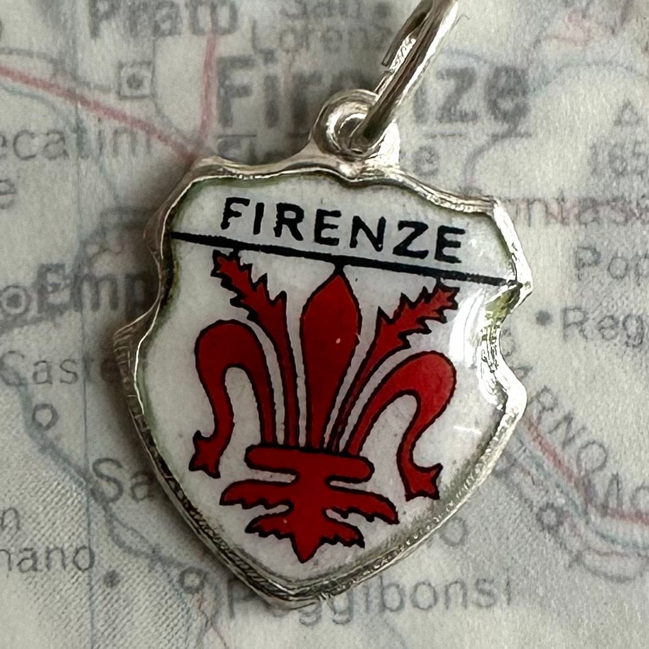 Italy Firenze Florence Vintage Enamel Souvenir Travel Shield Bracelet ...