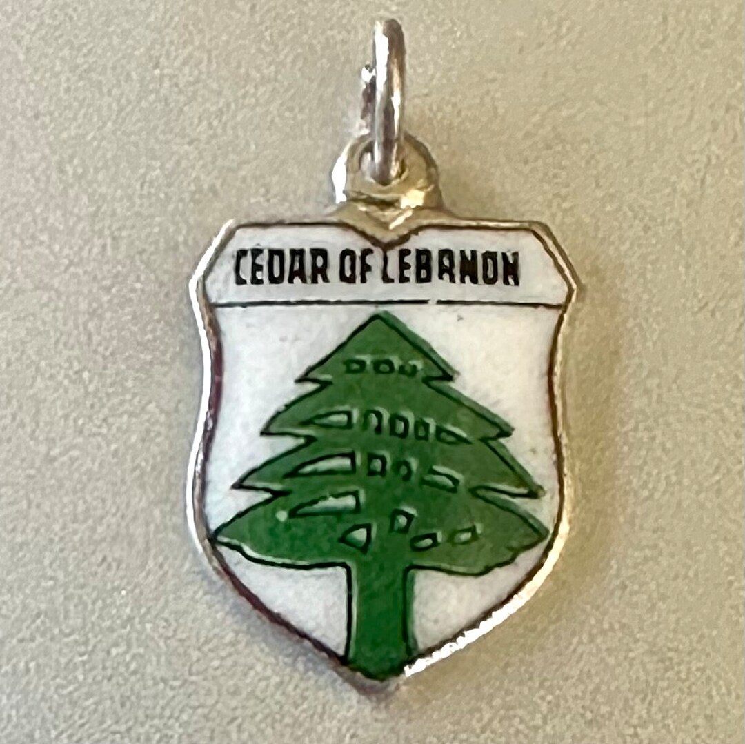 Lebanon Cedar of Lebanon Tree Vintage Enamel Souvenir Travel Shield ...