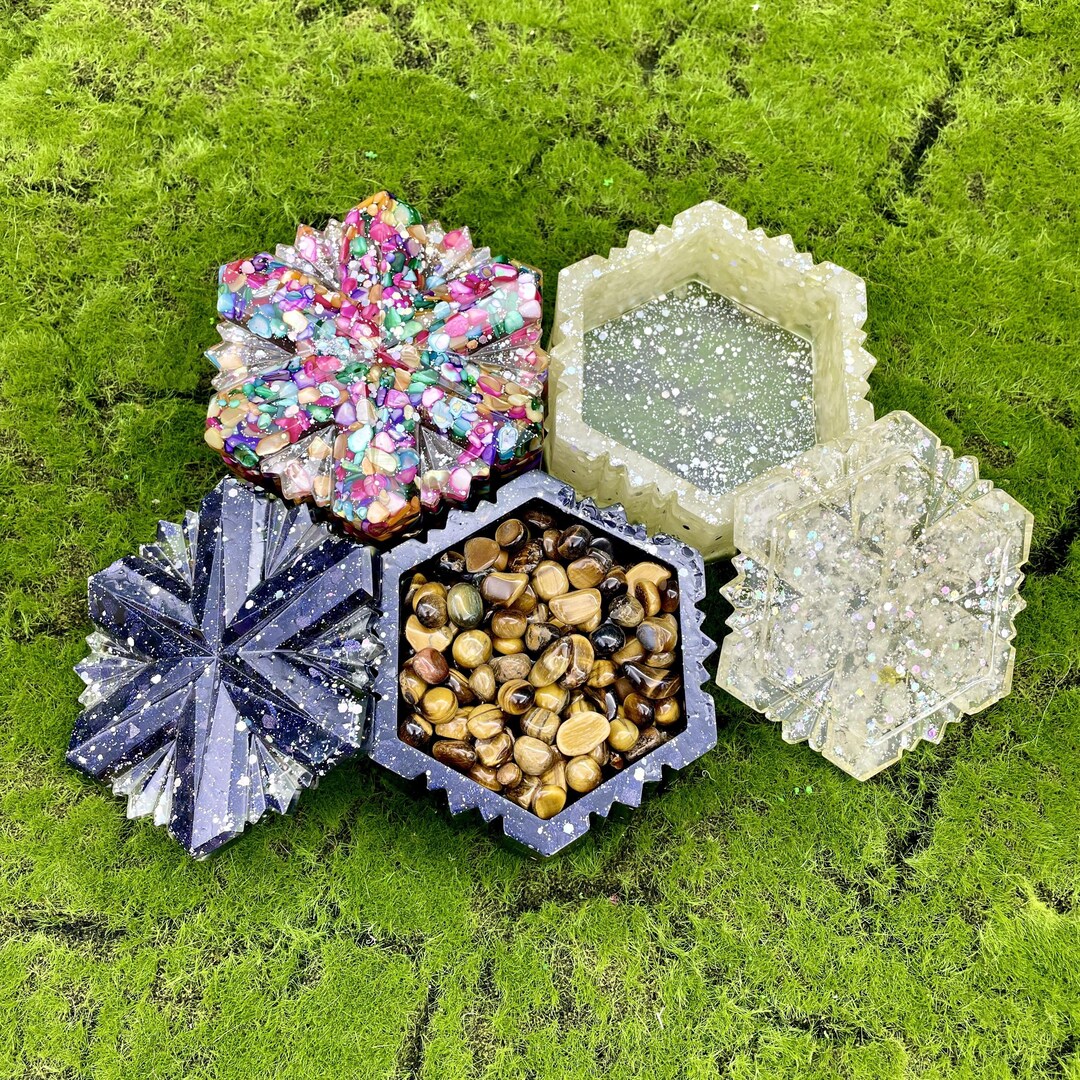 3.6" Natural Crystal Rein Storage Box, Handmade Bridal Shower Gifts ...