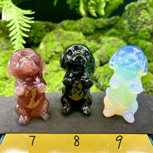 2.3'' Natural Crystal Dogs, Hand Carved Puppy Sculptures, Crystal ...