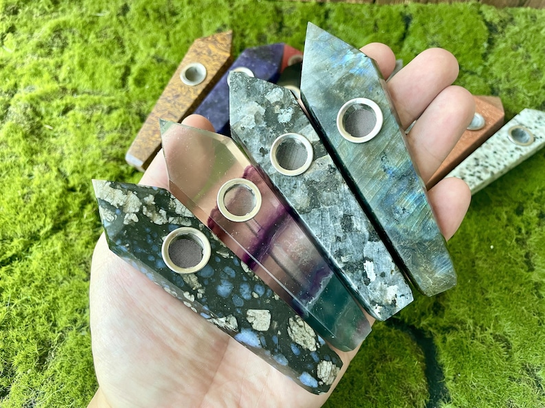 Crystal Smoking Pipes, Handcrafted Natural Gemstone Healing Pipes ...
