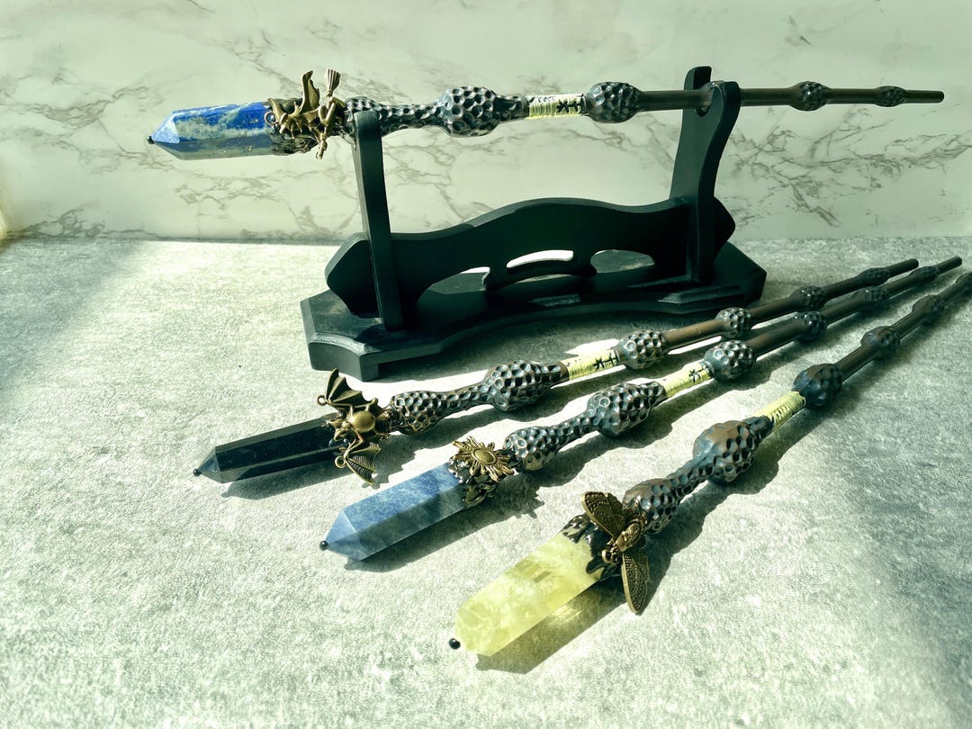 15.5" Crystal Magic Wand, Handmade Custom Wands, Natural Crystal Quartz ...