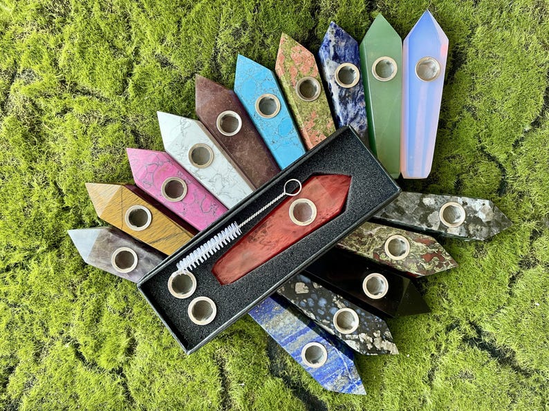 Crystal Smoking Pipes, Handcrafted Natural Gemstone Healing Pipes ...