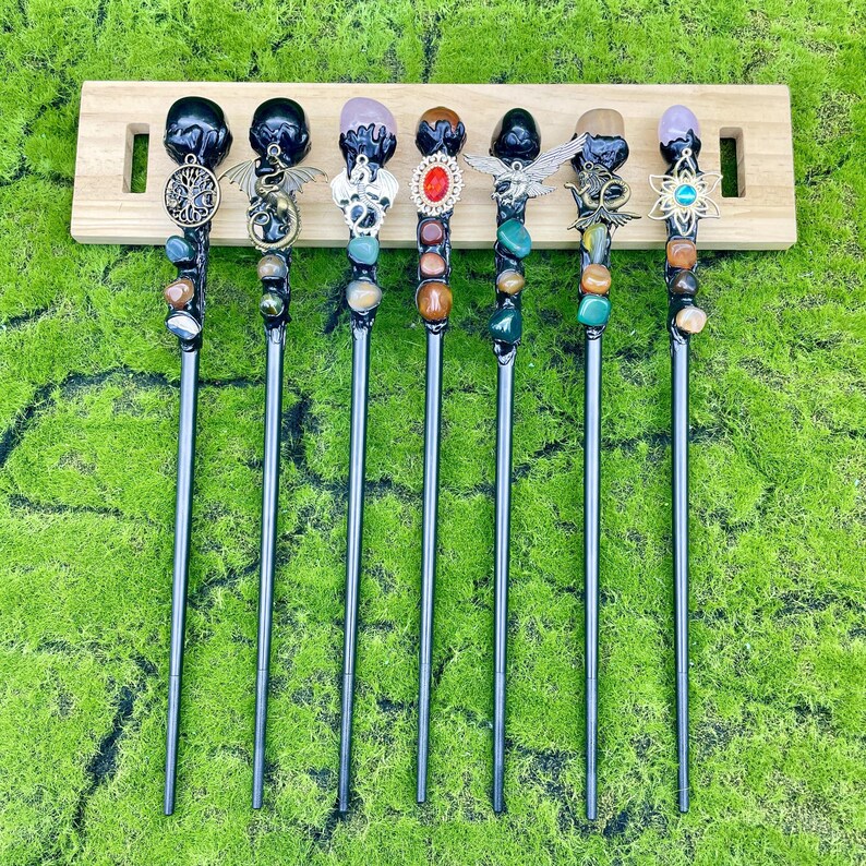 11" Custom Magic Wands, Handmade Natural Crystal Wands, Quartz Magic ...