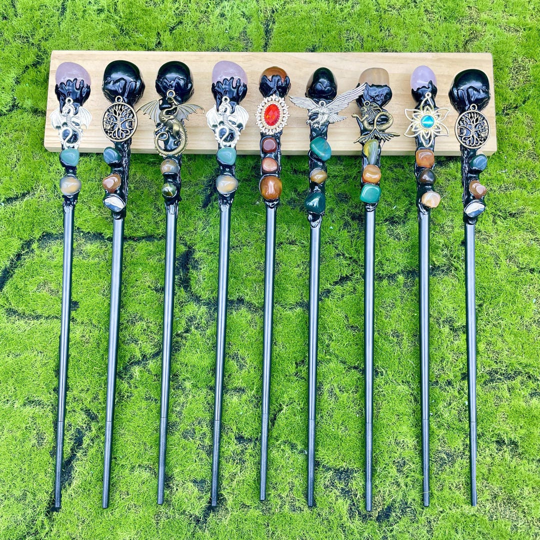 11" Custom Magic Wands, Handmade Natural Crystal Wands, Quartz Magic ...