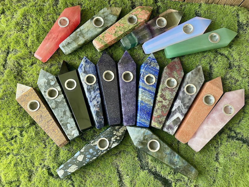 Crystal Smoking Pipes, Handcrafted Natural Gemstone Healing Pipes ...