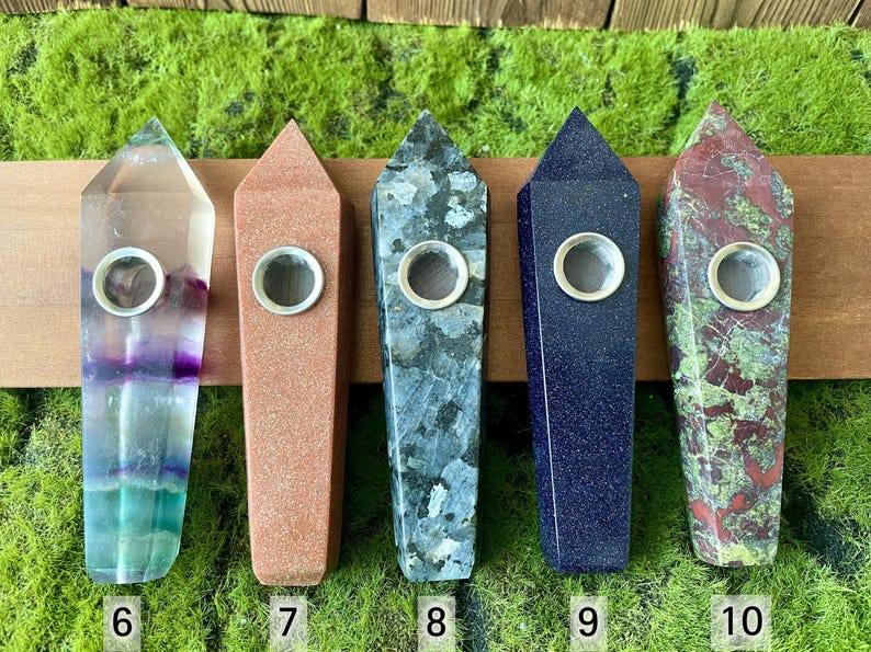 Crystal Smoking Pipes, Handcrafted Natural Gemstone Healing Pipes ...