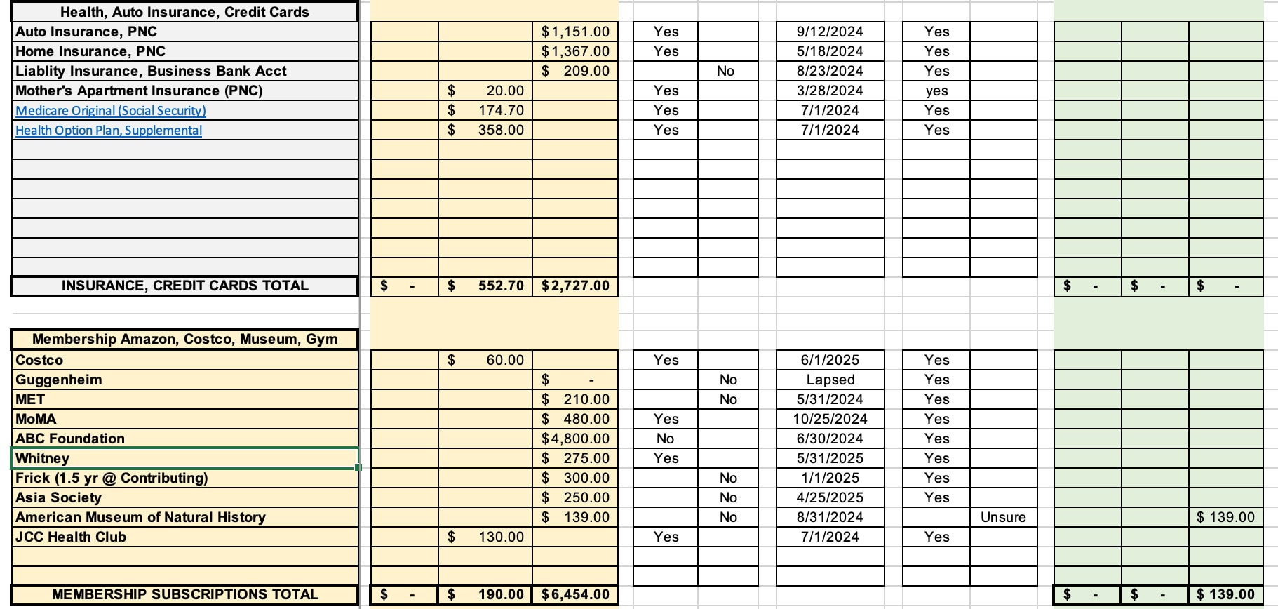 Subscription and Renewals Tracker (for Google Sheets) - Etsy