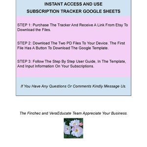Subscription and Renewals Tracker (for Google Sheets) - Etsy