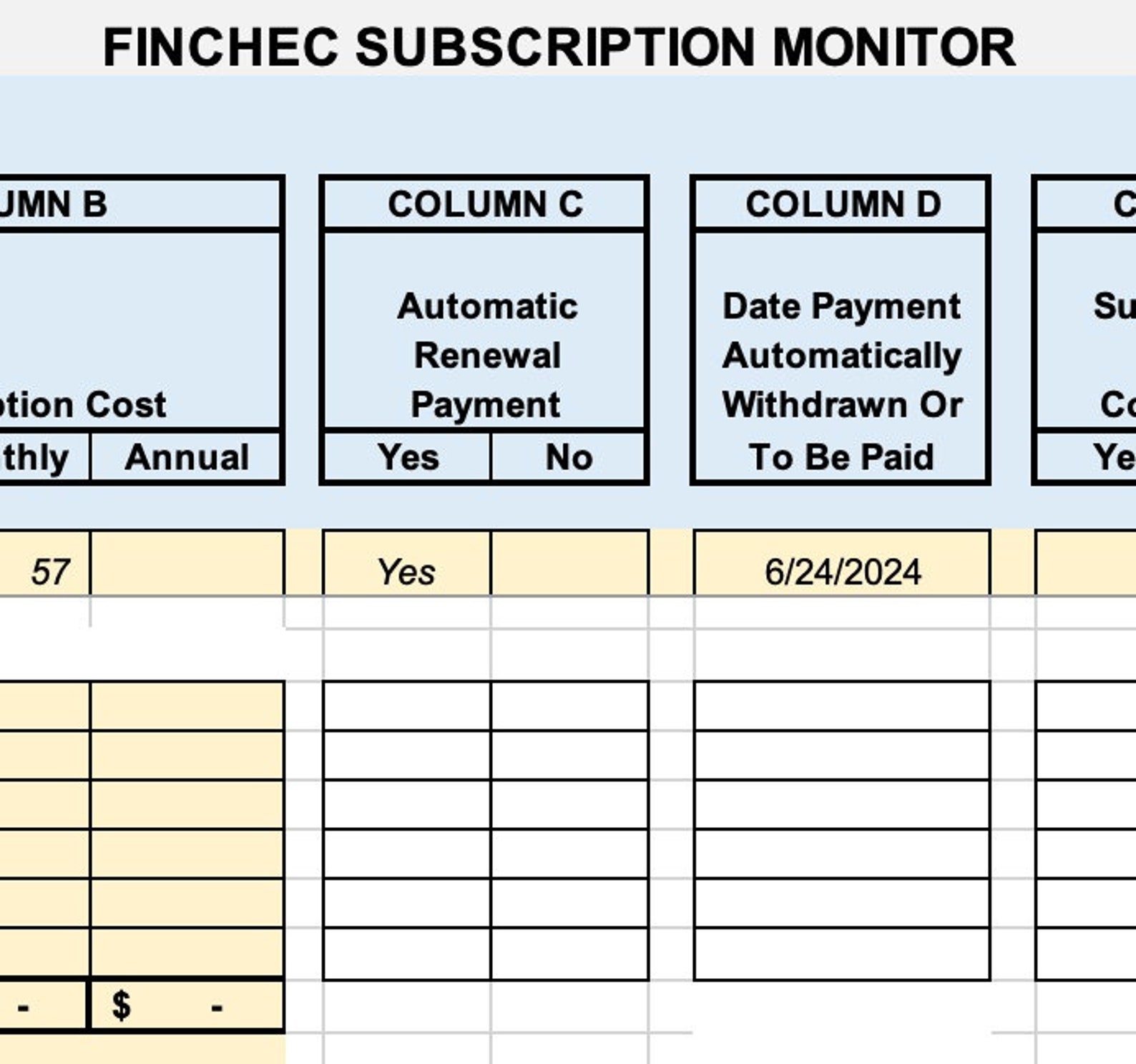Subscription and Renewals Tracker (for Google Sheets) - Etsy