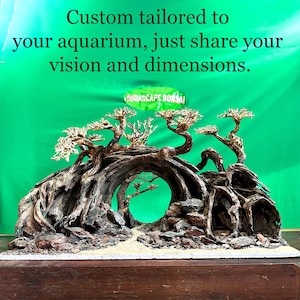 Large Driftwood Aquarium Centerpiece Rock Cave Hardscape Aquascape Fish ...