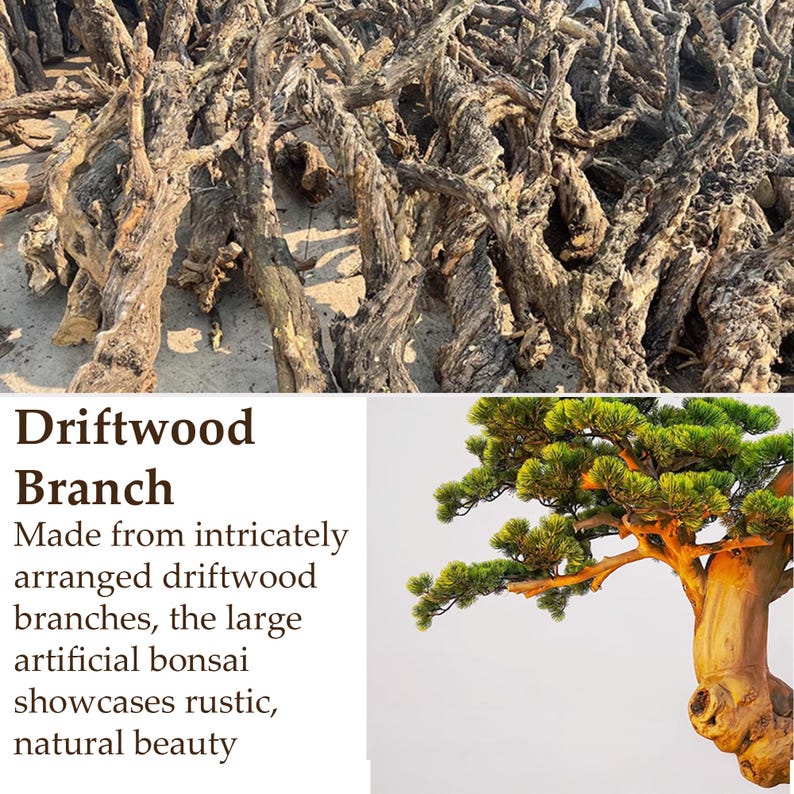 Artificial Driftwood Bonsai Tree Faux Indoor Tree Plant Fake Bon Sai ...