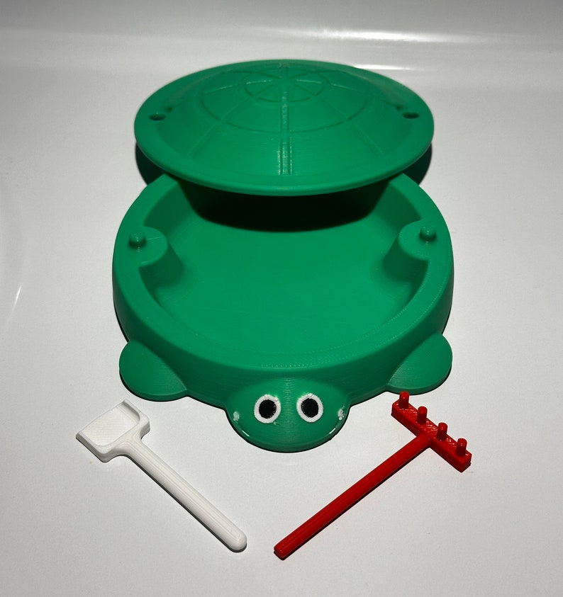 Cute Sand Box Turtle & Mini Rake, Zen Garden, Sensory Toy, Green ...