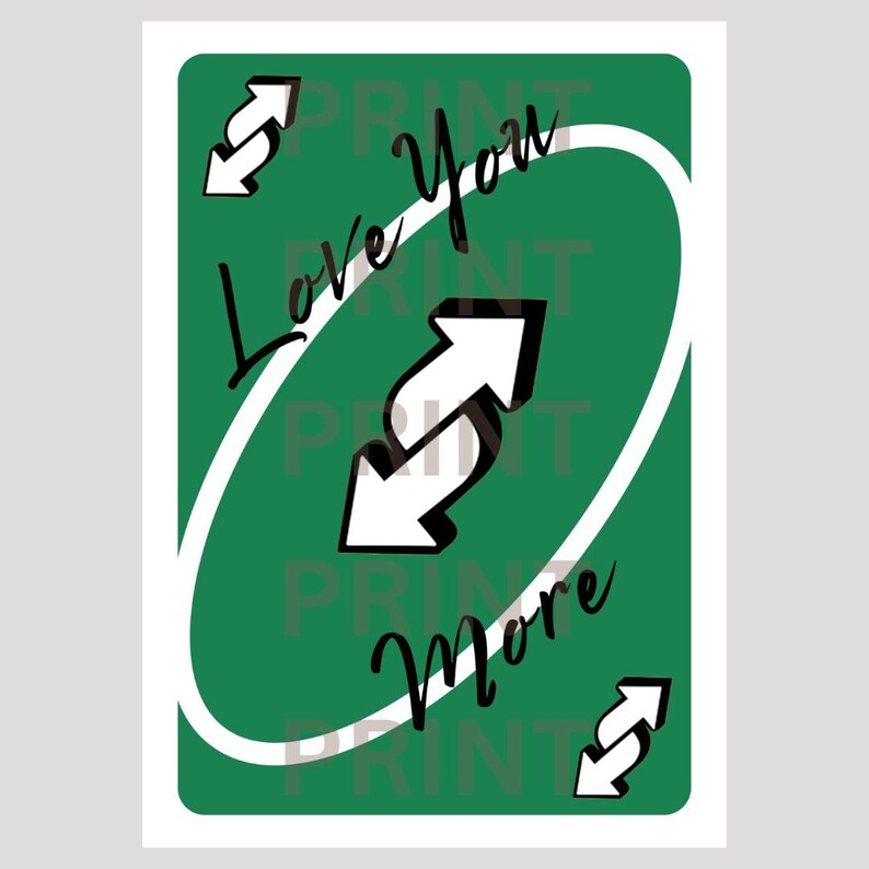 Uno Reverse Card Wall Art, Uno Love You More, Uno Green, Uno Game ...
