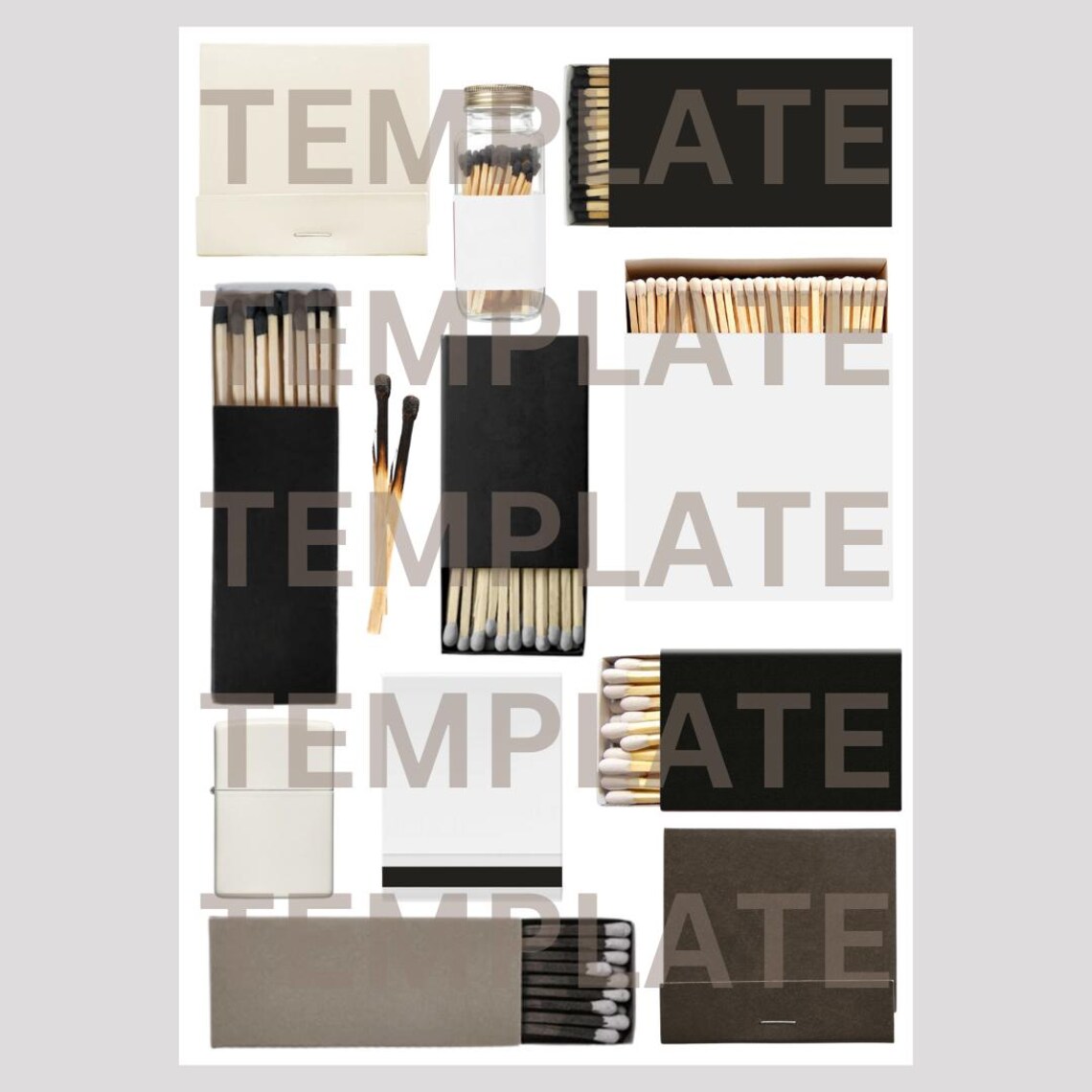 Matchbook Poster Template, Black & White, Blank Matchbook Poster ...