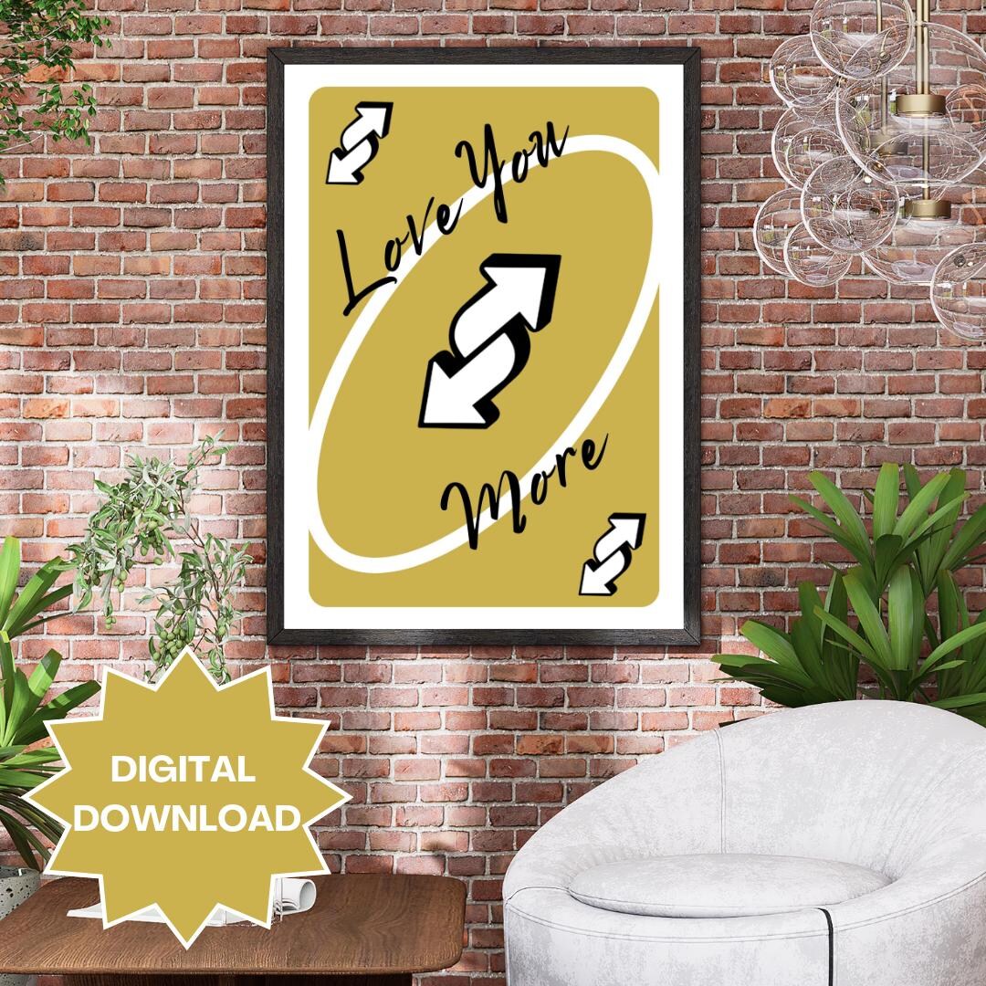 Uno Reverse Card Wall Art, Uno Love You More, Uno Yellow, Uno Game ...