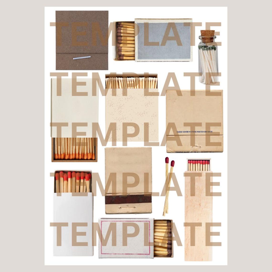 Matchbook Poster Template, Blank Matchbook Poster, Template Digital ...