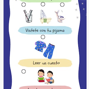 Spanish Kids Routine Chart, Morning & Bedtime Chart, Rutina Para Niños ...