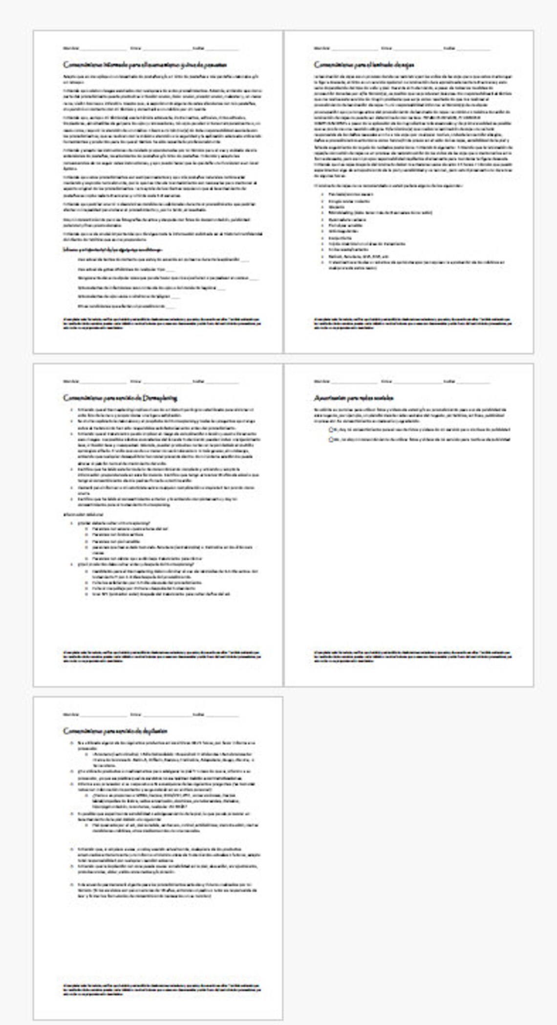 Spanish Consent Forms Printable, Lash Lift & Tint, Brow Lamination ...