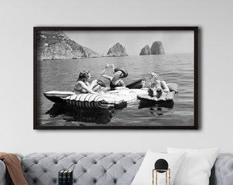 Eating Spaghetti on the Water Vintage Poster Print, Capri Italy 1939 ...