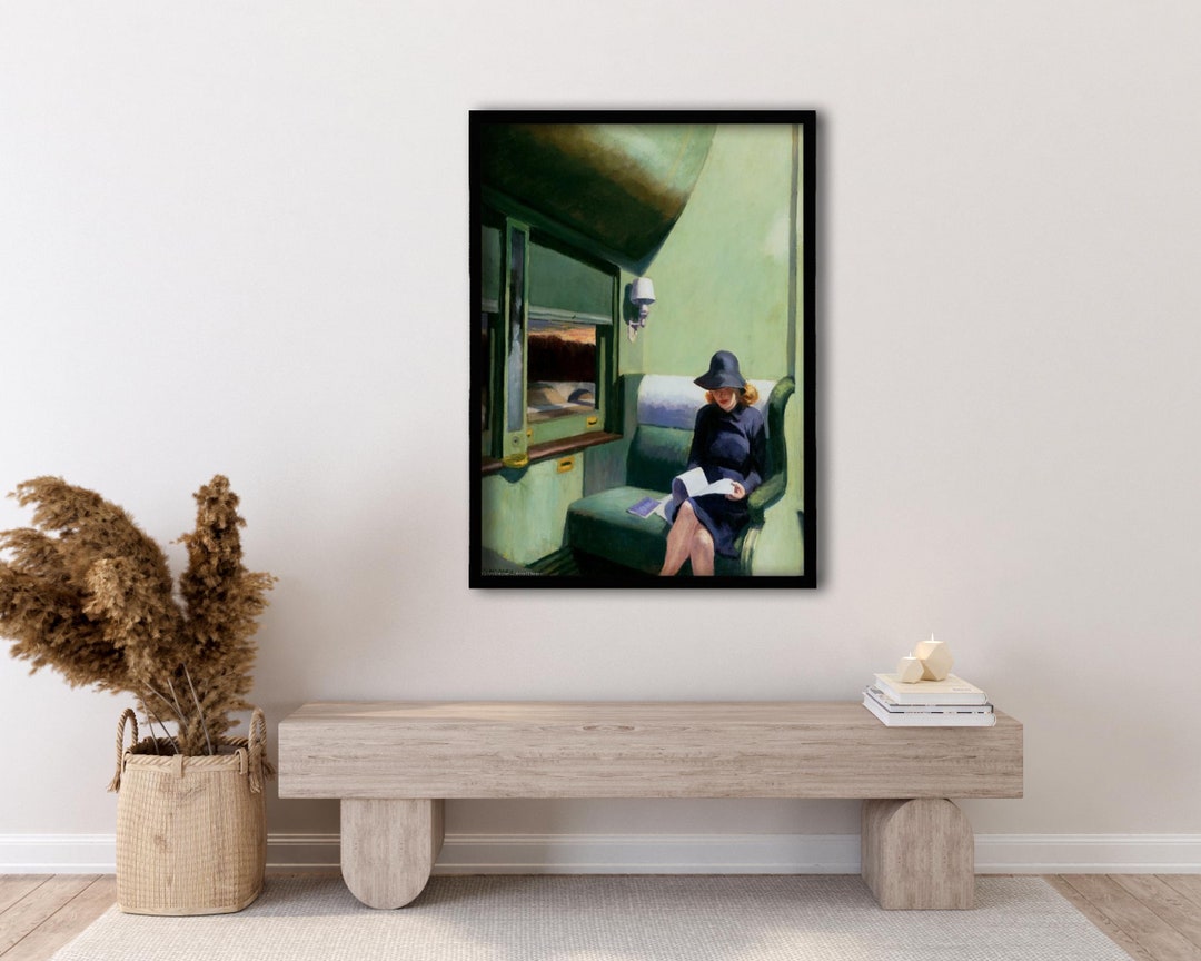 Framed Compartment C Car (1938) Canvas, Edward Hopper - Home Wall Decor ...