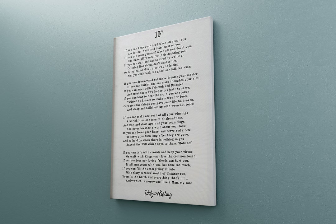 If Poem Canvas | Rudyard Kipling's Poem Graduation Gifts for Son | If ...
