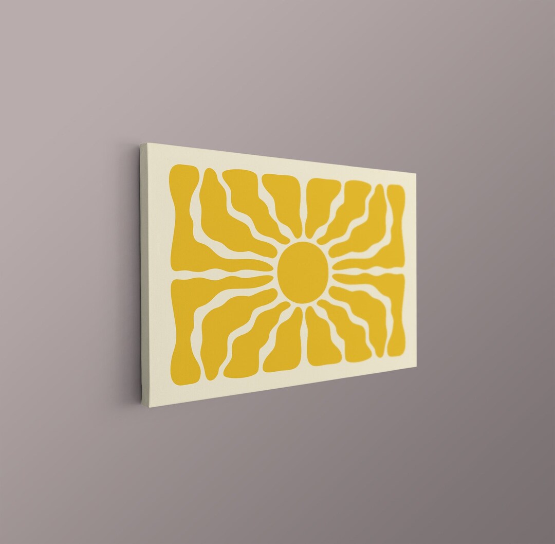 Boho Sun Rays Canvas Poster, Boho Style Wall Art, Bright Wall Art ...