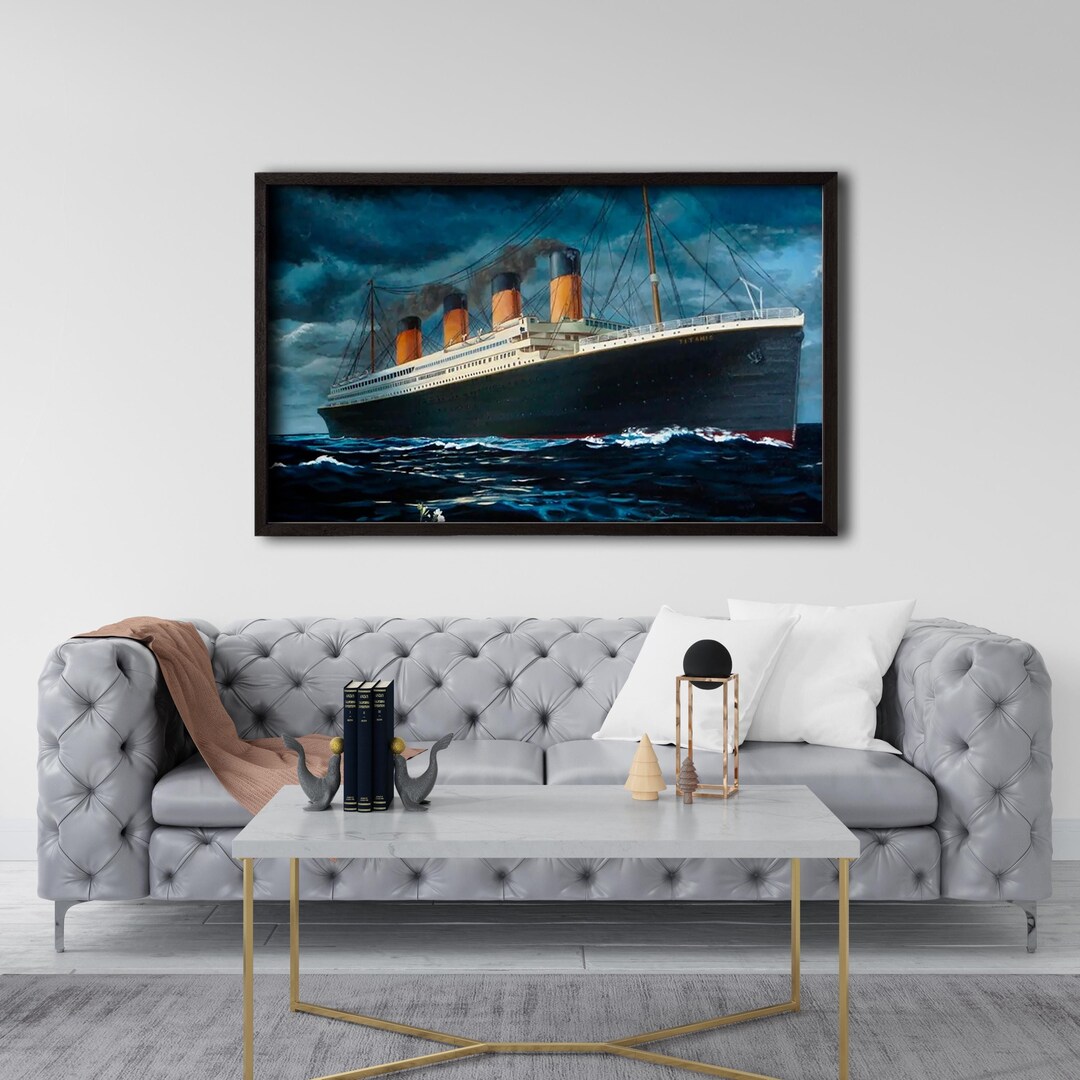 Framed Titanic Canvas, Titanic Ship, Titanic Ship Wall Decor, Ship ...